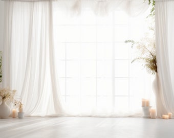 Backlit Window Digital Backdrop White Room Photoshop Overlays Portrait ...