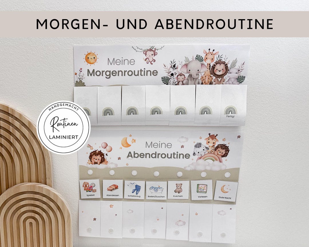 Morning Routine and Evening Routine for Children Safari Animals ...