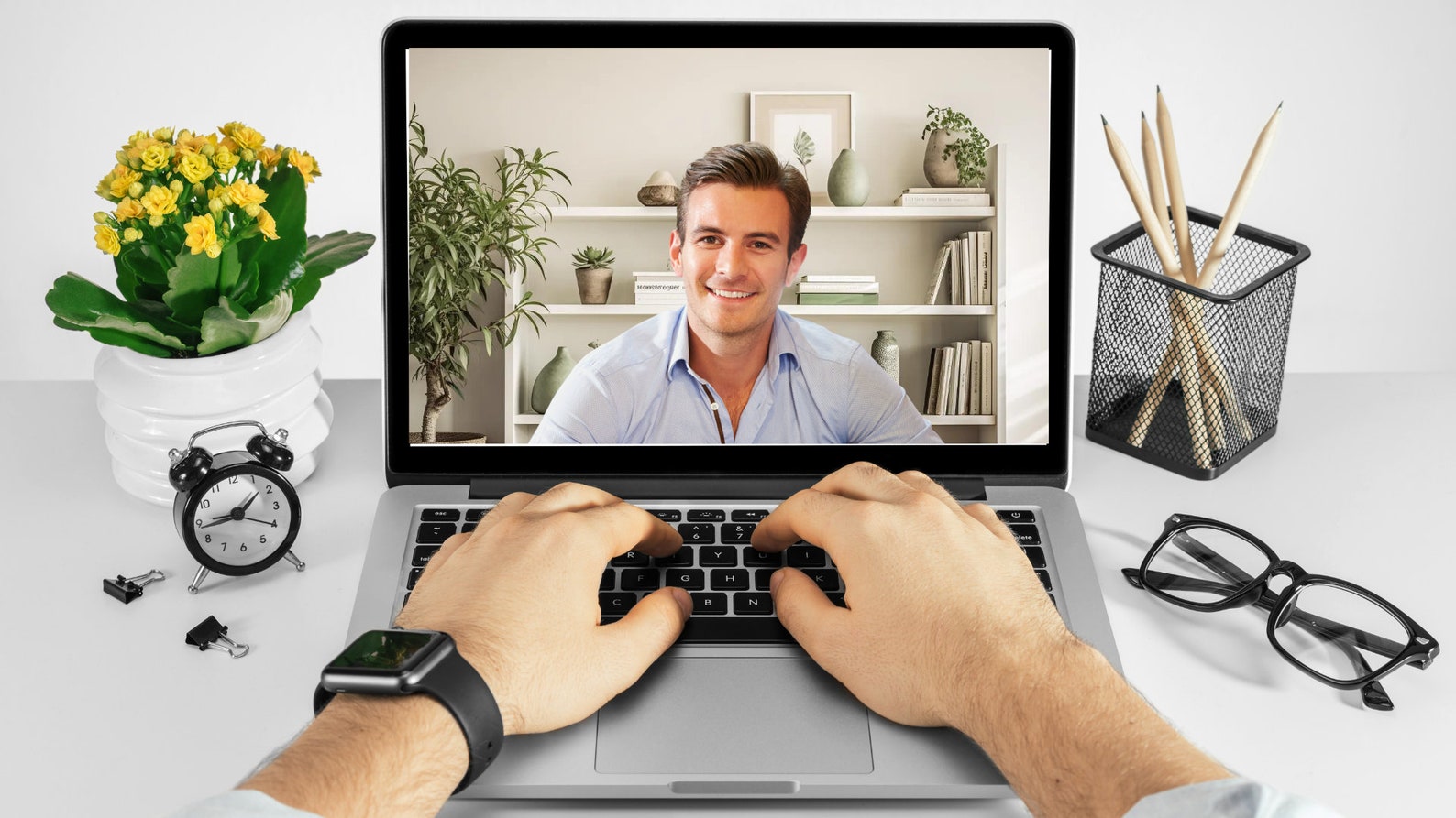 Zoom Background Virtual Videoconference Green Plant Cozy Shelving Zoom ...