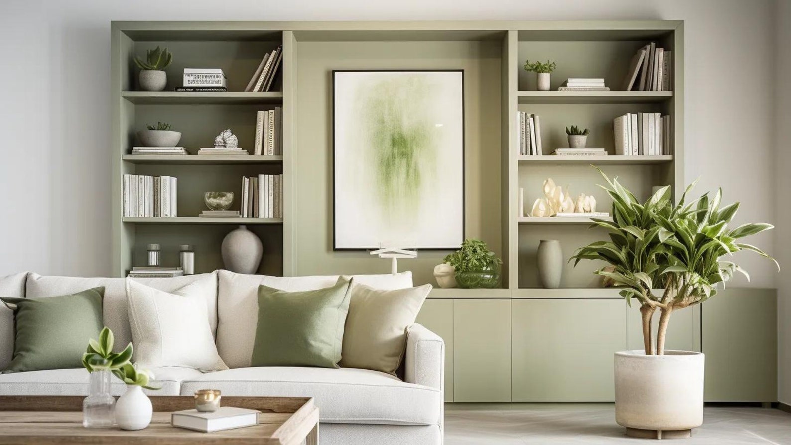 Zoom Background Virtual Videoconference Green Plant Cozy Shelving Zoom ...