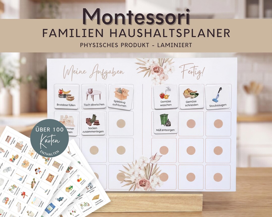 Montessori Household Planner BOHO for Families, Task Planner, Weekly ...