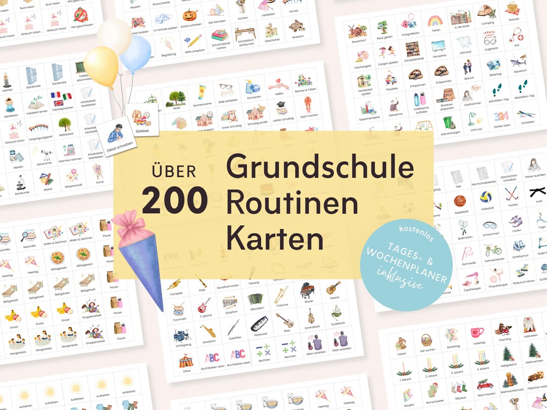Elementary School Daily Routine Montessori for Children, Routine Cards ...