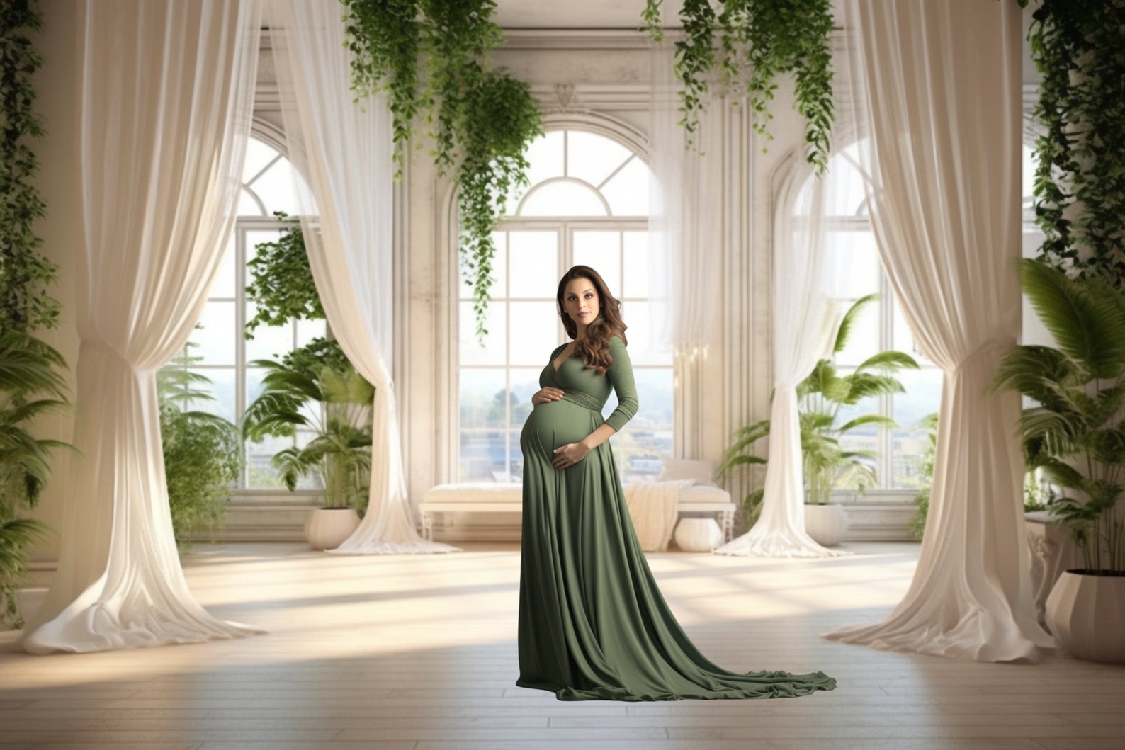 Plant Window White Backdrop Digital, Pregnant Backdrop, Photoshop ...