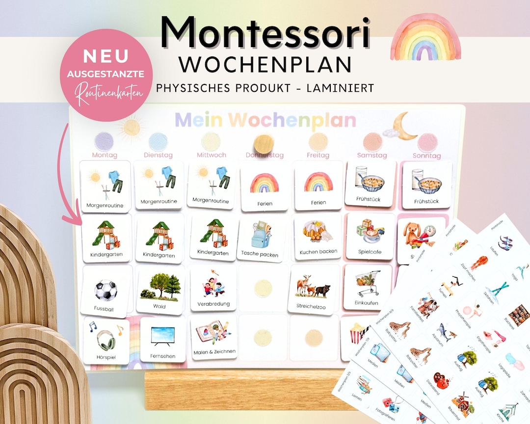Montessori Weekly Planner for Children, RAINBOW, Back-to-school Gift ...