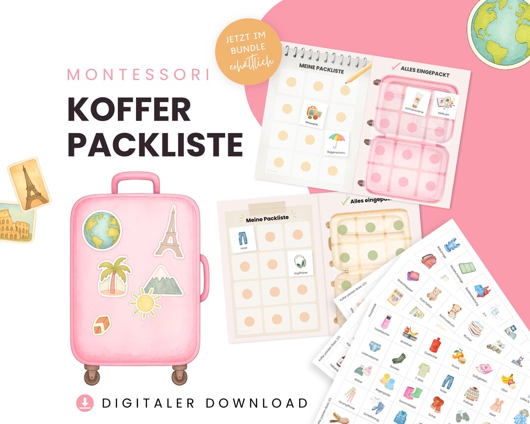Pack My Suitcase for a Holiday in PINK, Learning & Playing Montessori ...