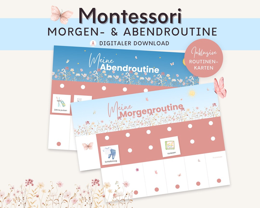 Montessori Morning and Evening Routines for Children, Routine Plan With ...
