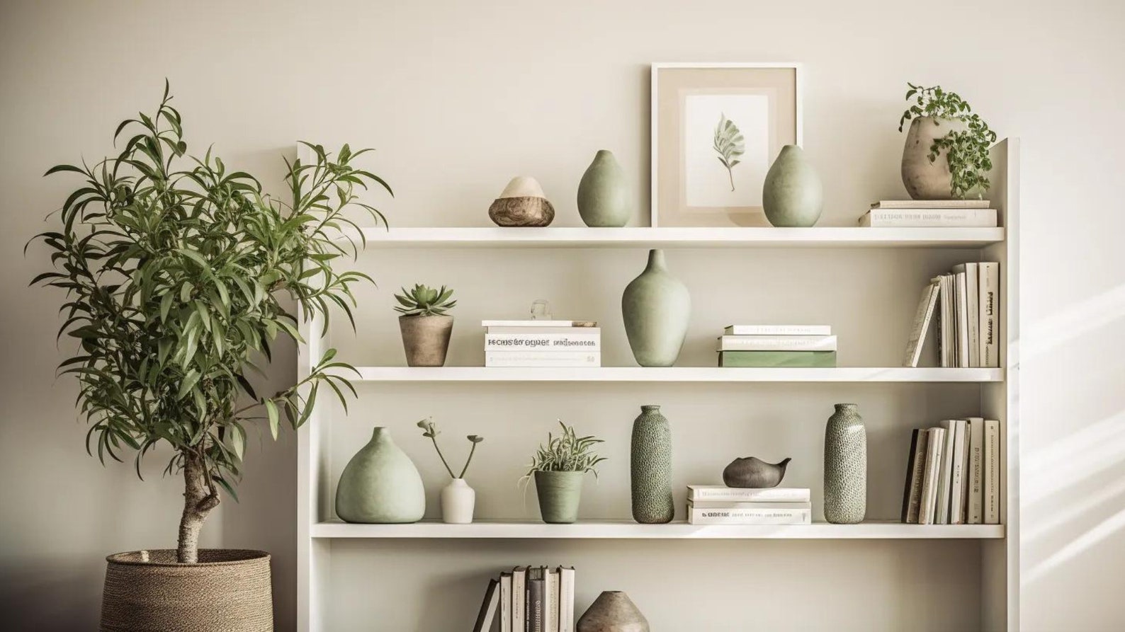 Zoom Background Virtual Videoconference Green Plant Cozy Shelving Zoom ...