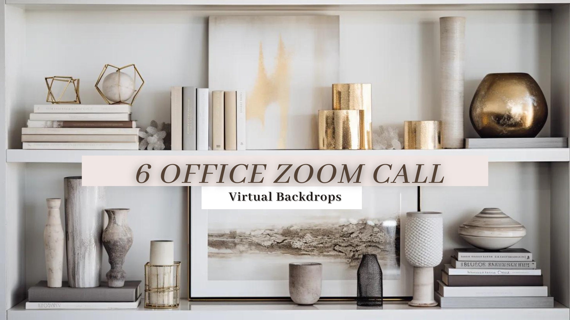 Modern Home Office Wall Shelving Zoom Background Zoom Background ...