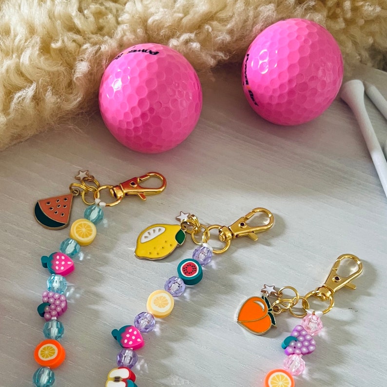 Golf Stroke Counter / Fruit & Crystal Beads / Unique Golf Gifts / Small ...