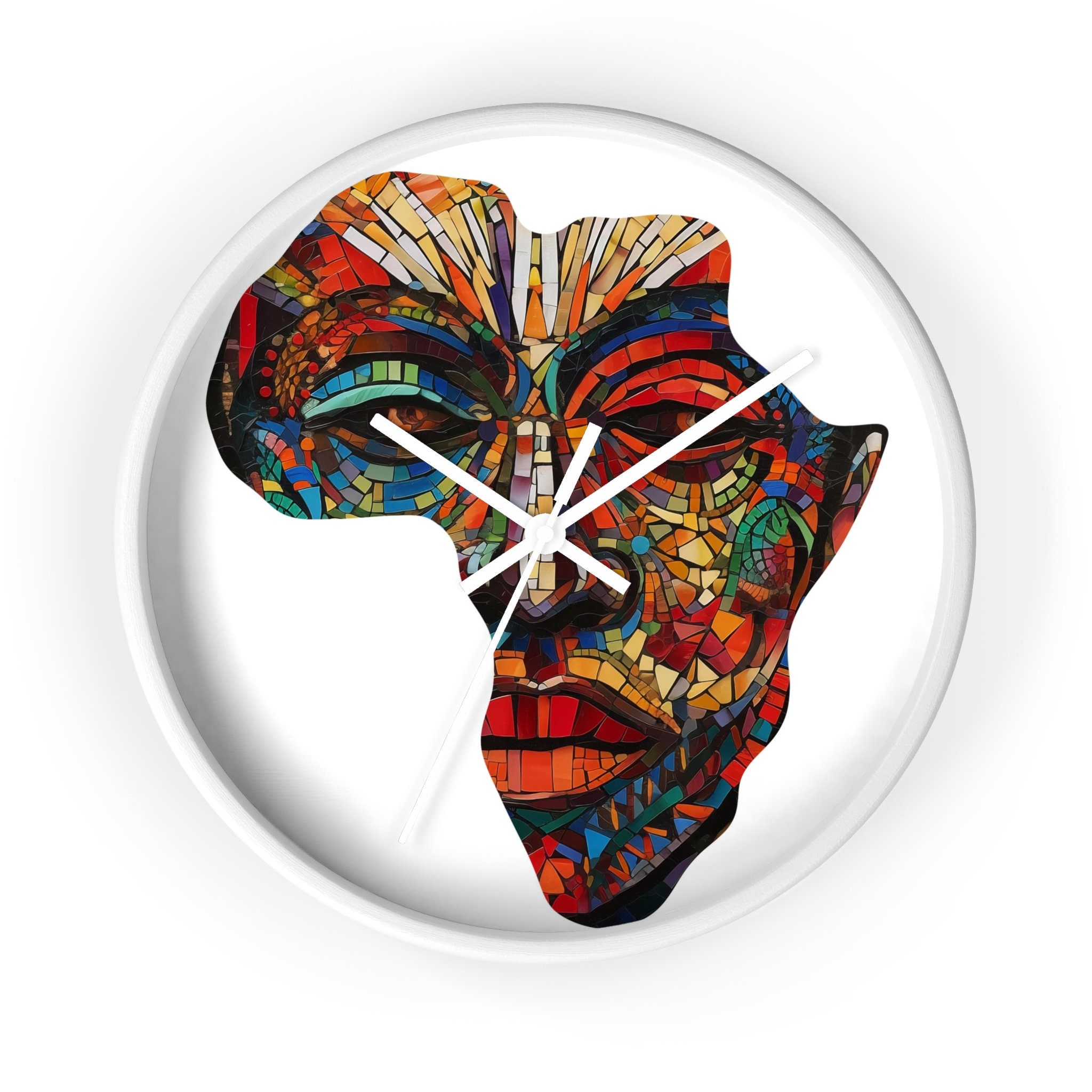 Africa Wall Clock African Mask Clock Africa Map African Wall sold by ...