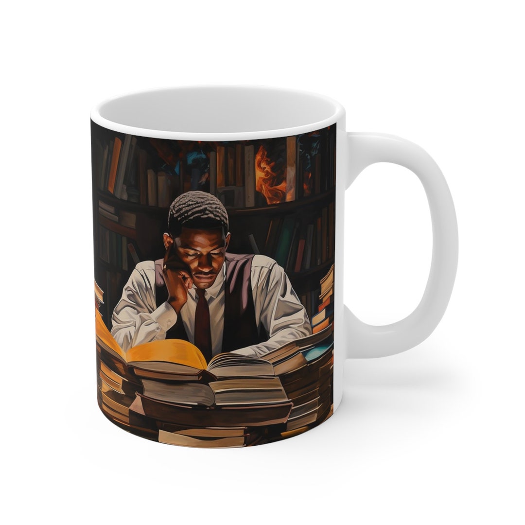 Black Male Student Mug: Library Research, Law Student Gift - Etsy