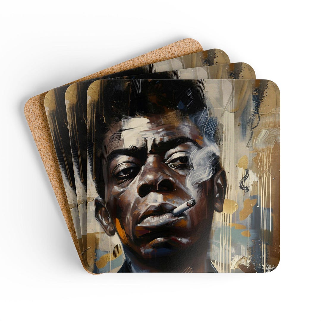 James Baldwin Coasters: Afrocentric Art, Black Author Gift - Etsy