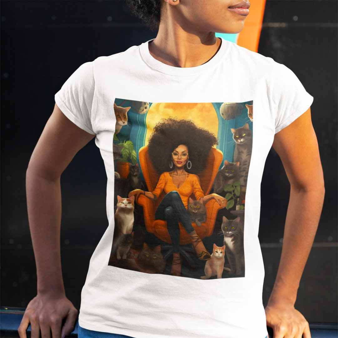 Cat Lady Cat Mom Tee Shirt Cat Lover Shirt Gift for Feline Lover Black ...