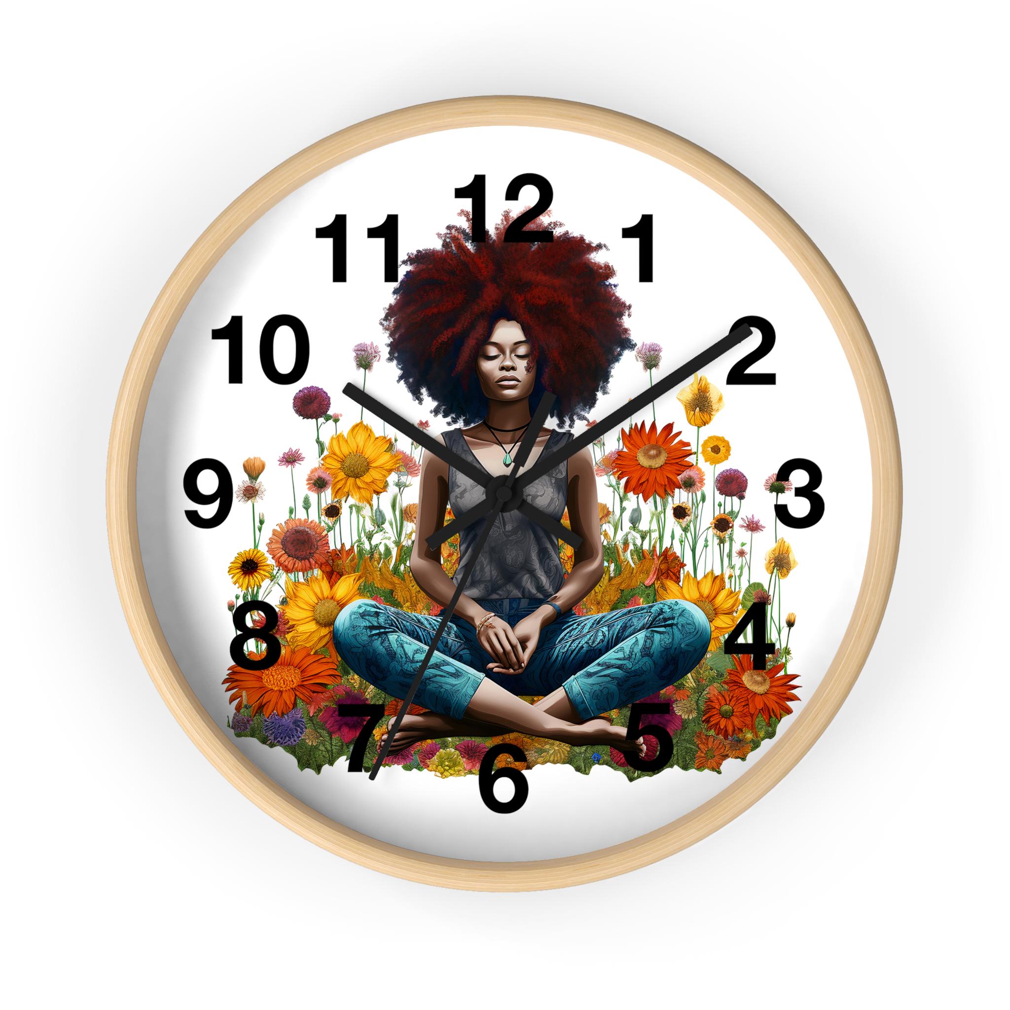 Black Female Yoga Wall Clock: Afrocentric Meditation Pose Yogi Clock - Etsy