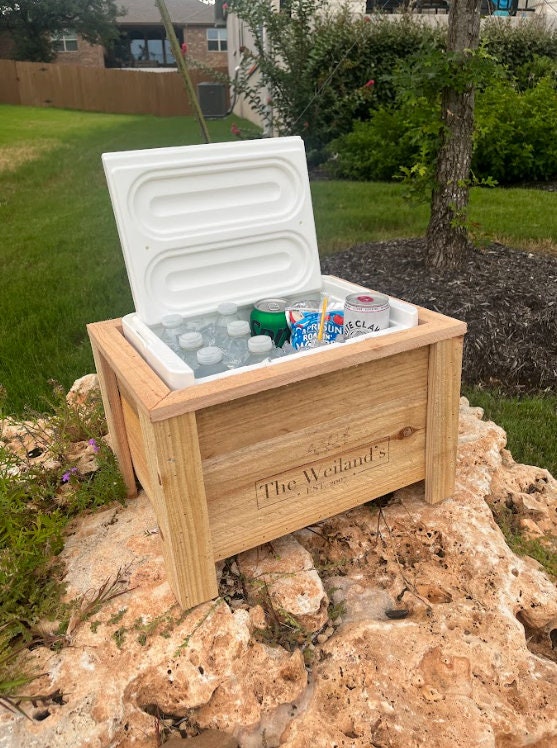 Personalized Wood Wine Trough, Bridal Shower Gift, Outdoor Beverage Tub ...