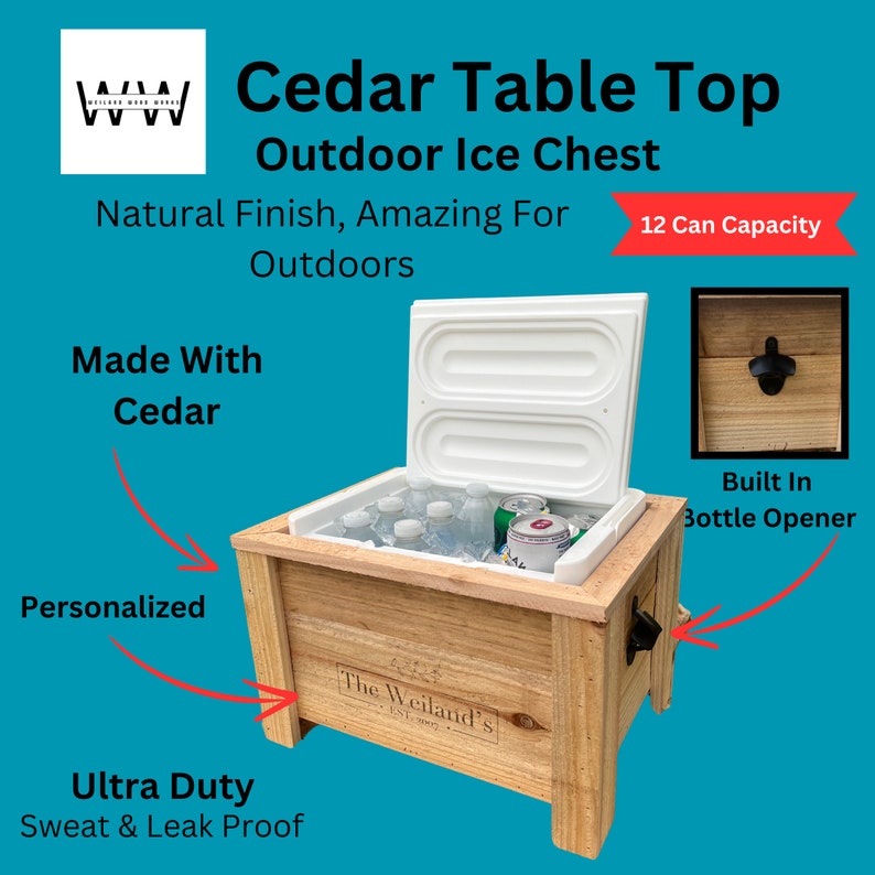 Refreshment Bar, Hostess Gift, Wood Ice Chest, Personalized Birthday ...