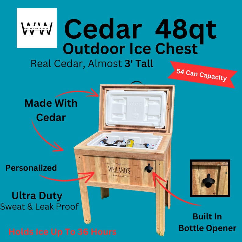 Cooler Stand, Standing Rustic Wood Drink Cooler, Guys Birthday, Outdoor ...