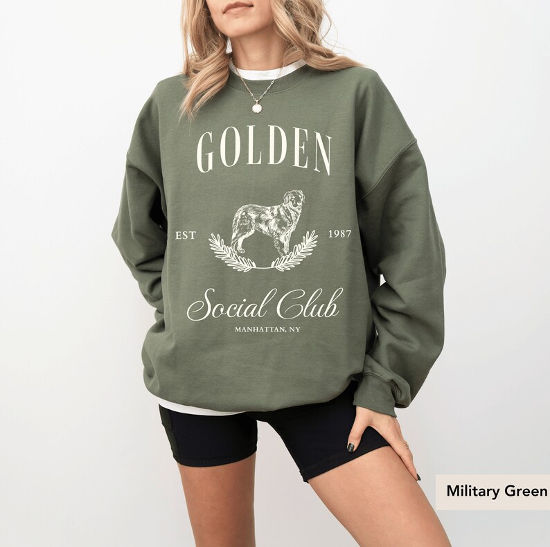 Golden Retriever Social Club Sweatshirt, Golden Retrieve Sweatshirt ...
