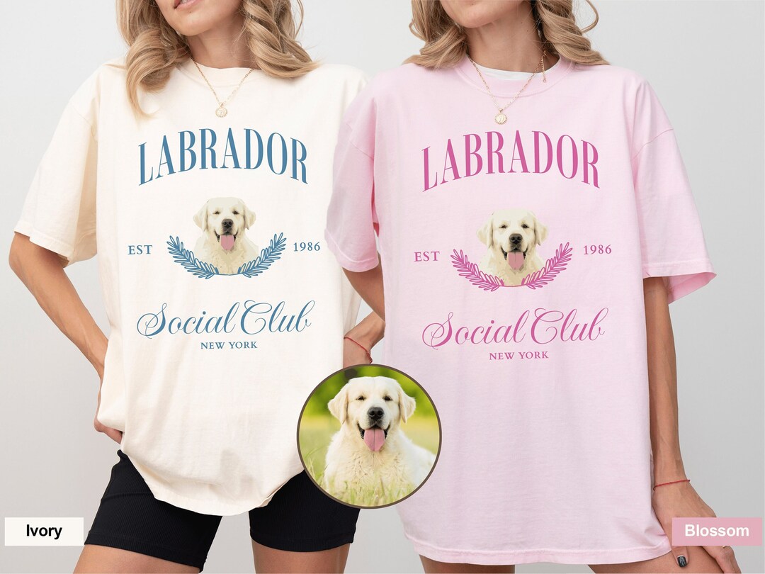 Personalized Labrador Photo Social Club Shirt, Lab Sweater, Labrador ...