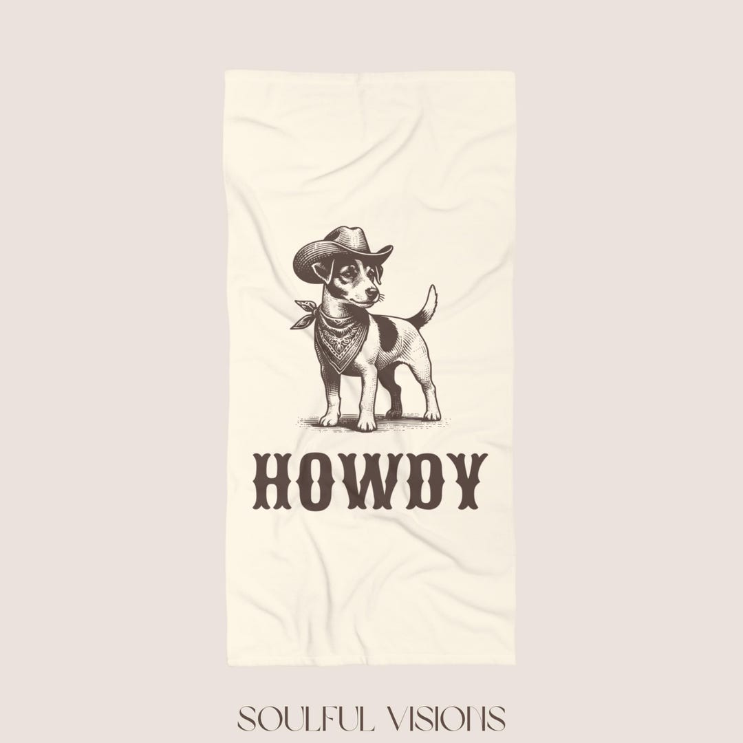Howdy Jack Russell Beach Towel, Jack Russell Towel, Jack Russell Gifts ...