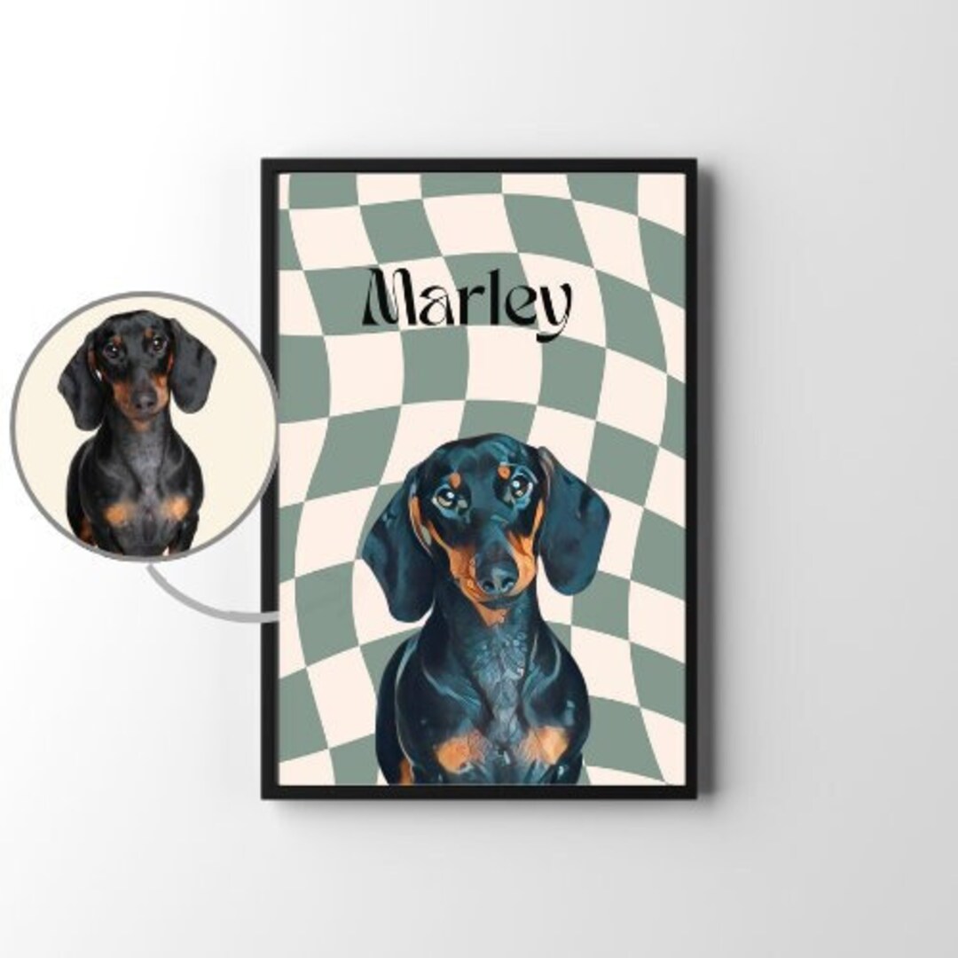 Custom Digital Pet Portraits Using Pet Photo Personalized Digital Dog ...