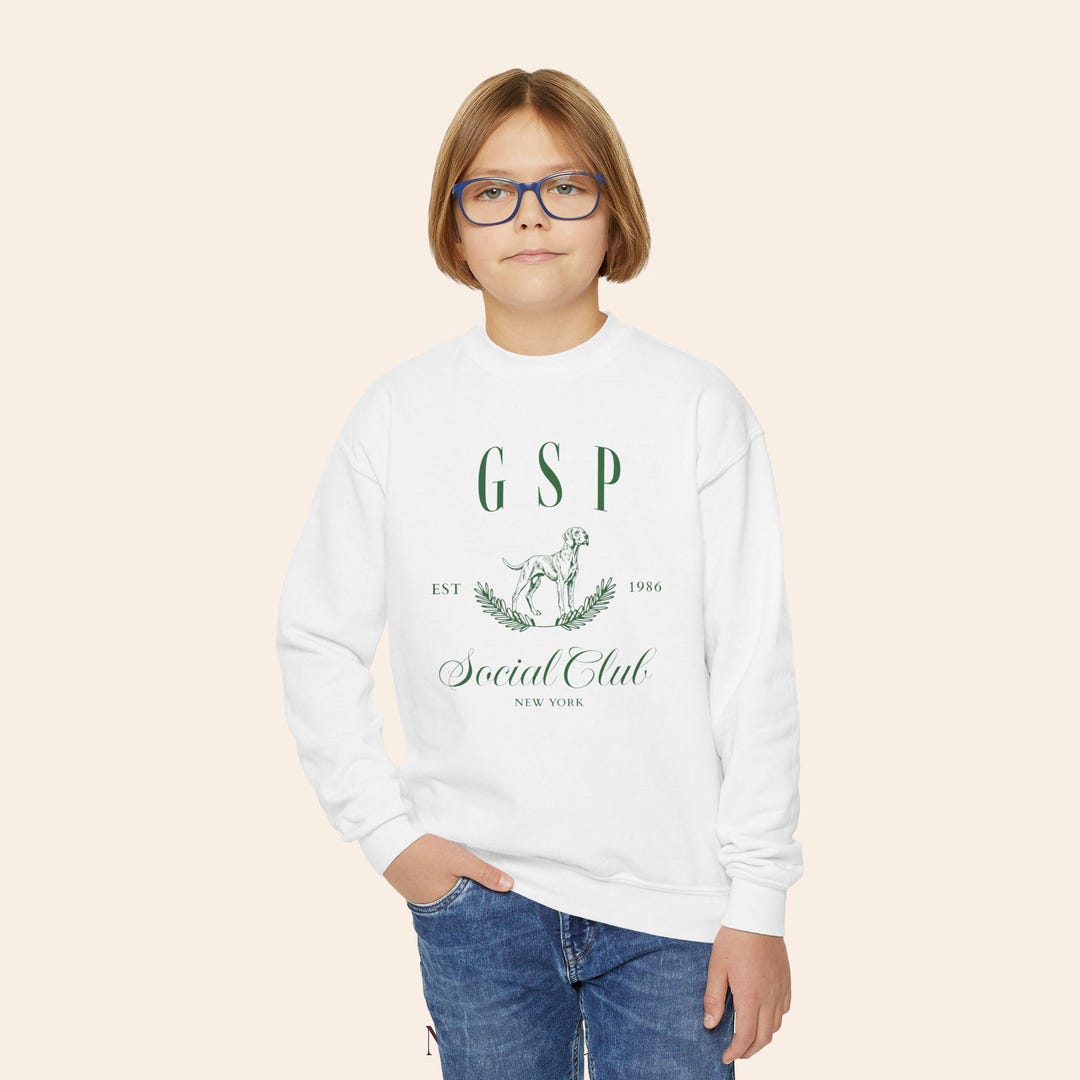 Youth German Shorthaired Pointer Social Club Sweatshirt, GSP Sweatshirt ...