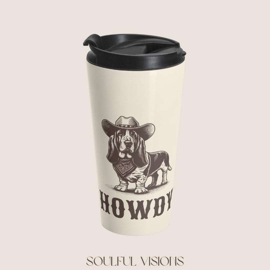 Howdy Basset Hound Stainless Steel Travel Mug, Basset Hound Gifts ...