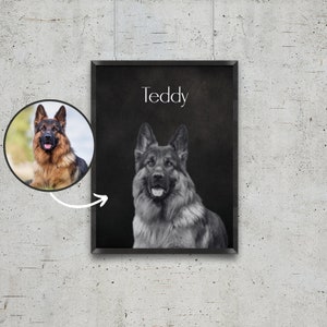 Custom Pet Portraits Using Pet Photo Personalized Digital Dog Portraits Cat Portraits Custom Dog ...