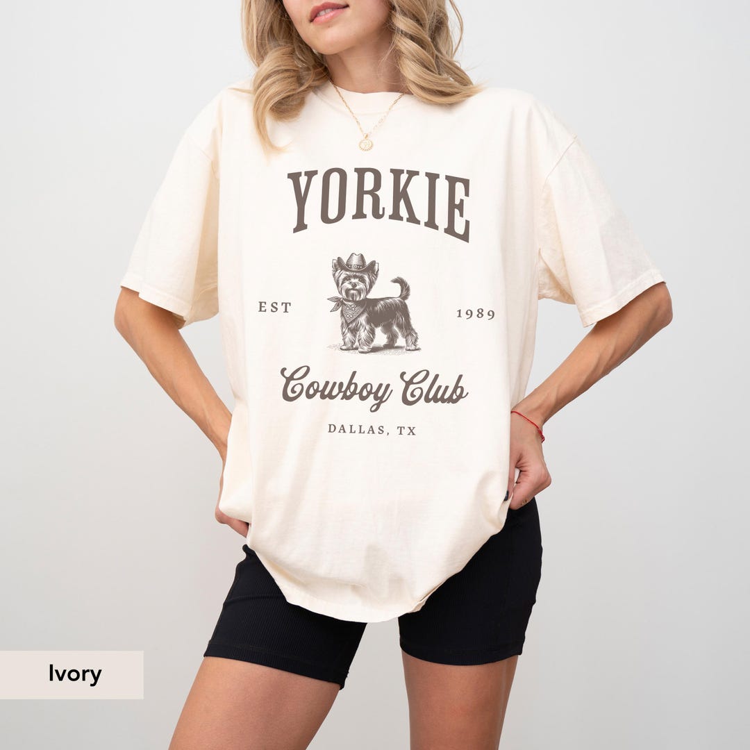 Yorkie Cowboy Club Shirt, Yorkie Shirt, Yorkie Gifts, Yorkshire Terrier ...