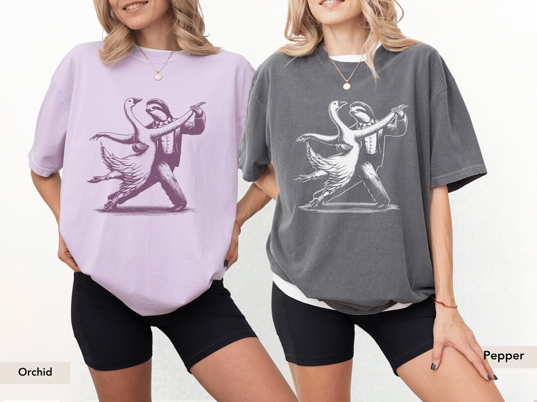 Goose Dancing Tango With Sloth Shirt, Vintage Funny Shirt, Goose Shirt ...