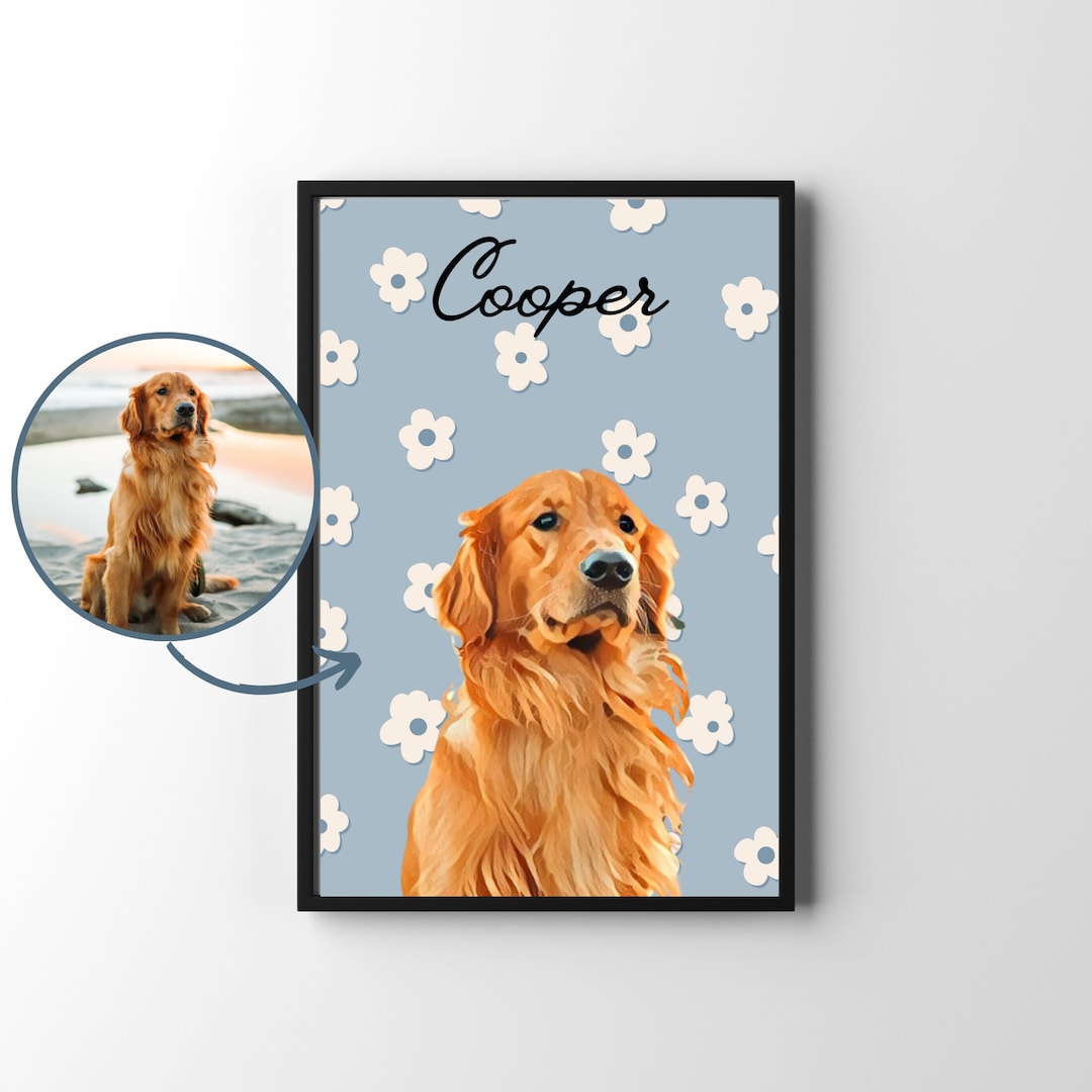 Custom Digital Pet Portraits Using Pet Photo Personalized Digital Dog ...