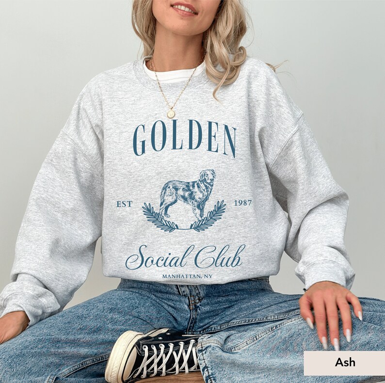 Golden Retriever Social Club Sweatshirt, Golden Retrieve Sweatshirt ...