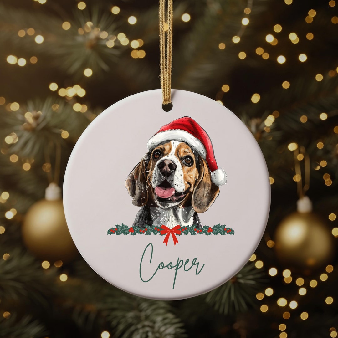 Custom Beagle Christmas Ornament, Beagle Christmas Gift, Beagle, Dog ...