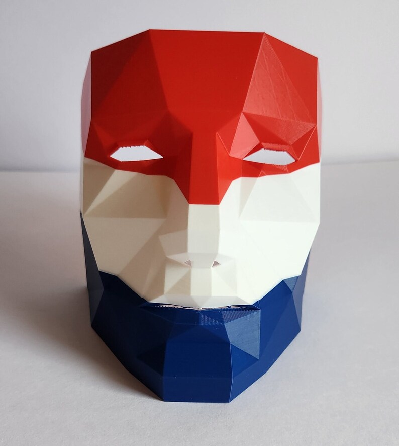 July 4th/halloween Mask Original Polygon Man Red, White, & Blue 3D ...