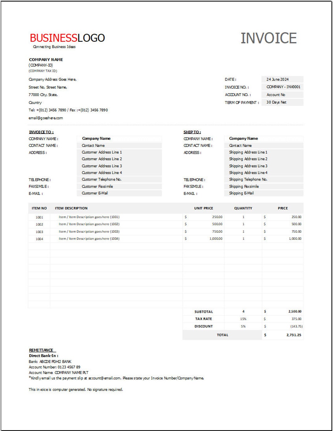 Best Full Editable Sheet Invoice and Statement Log Template | Auto ...
