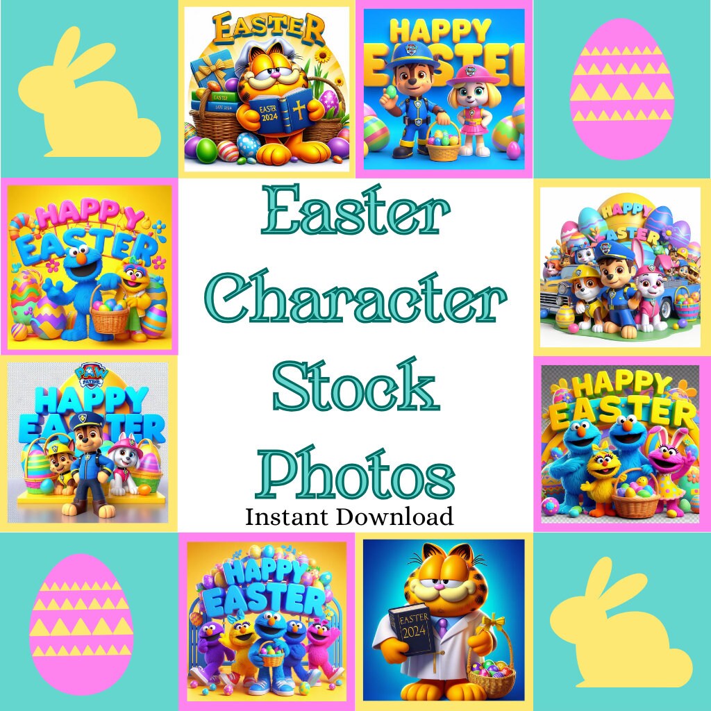 Cheerful Easter Clipart Set Instant Download 25 PNG Images - Etsy