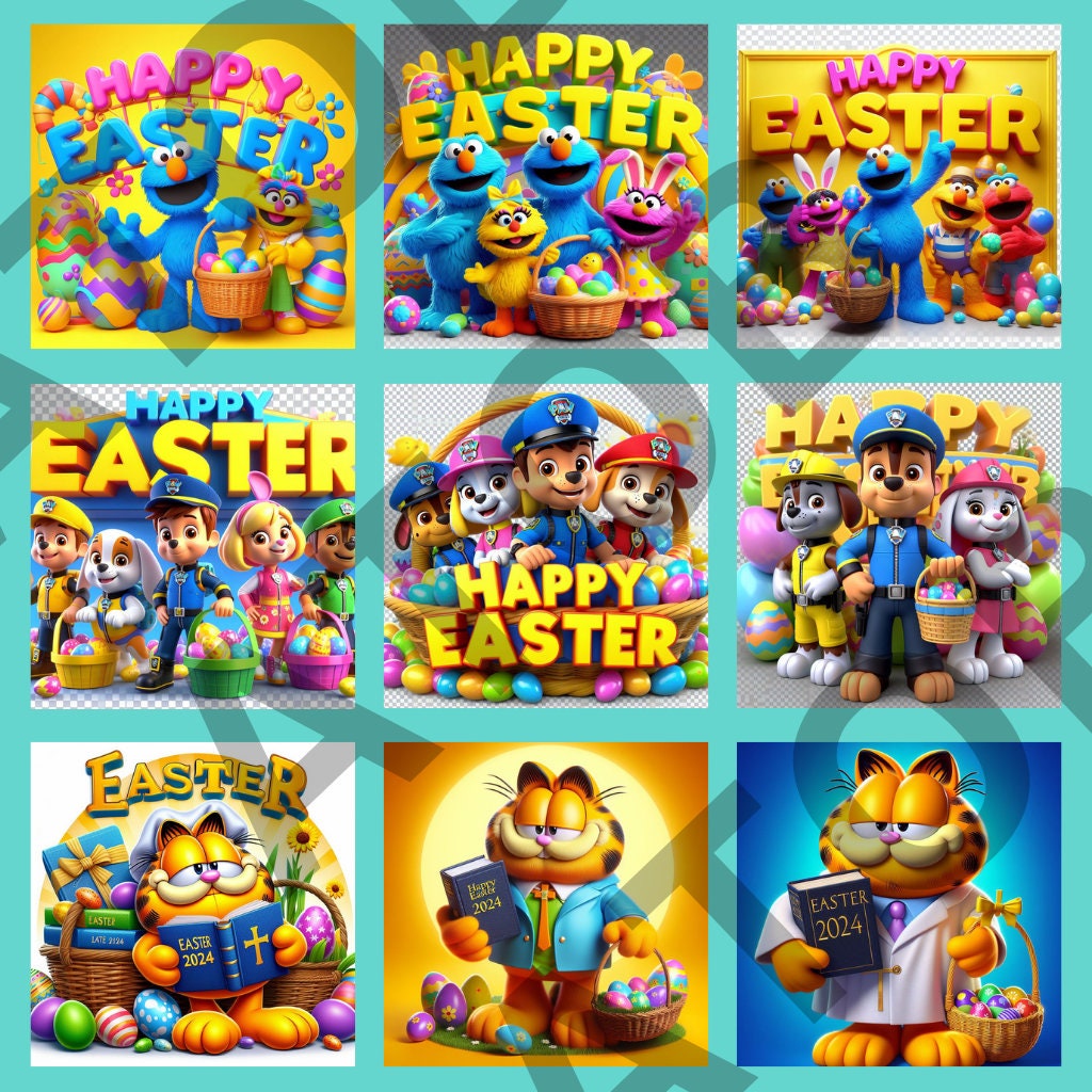 Cheerful Easter Clipart Set Instant Download 25 PNG Images - Etsy