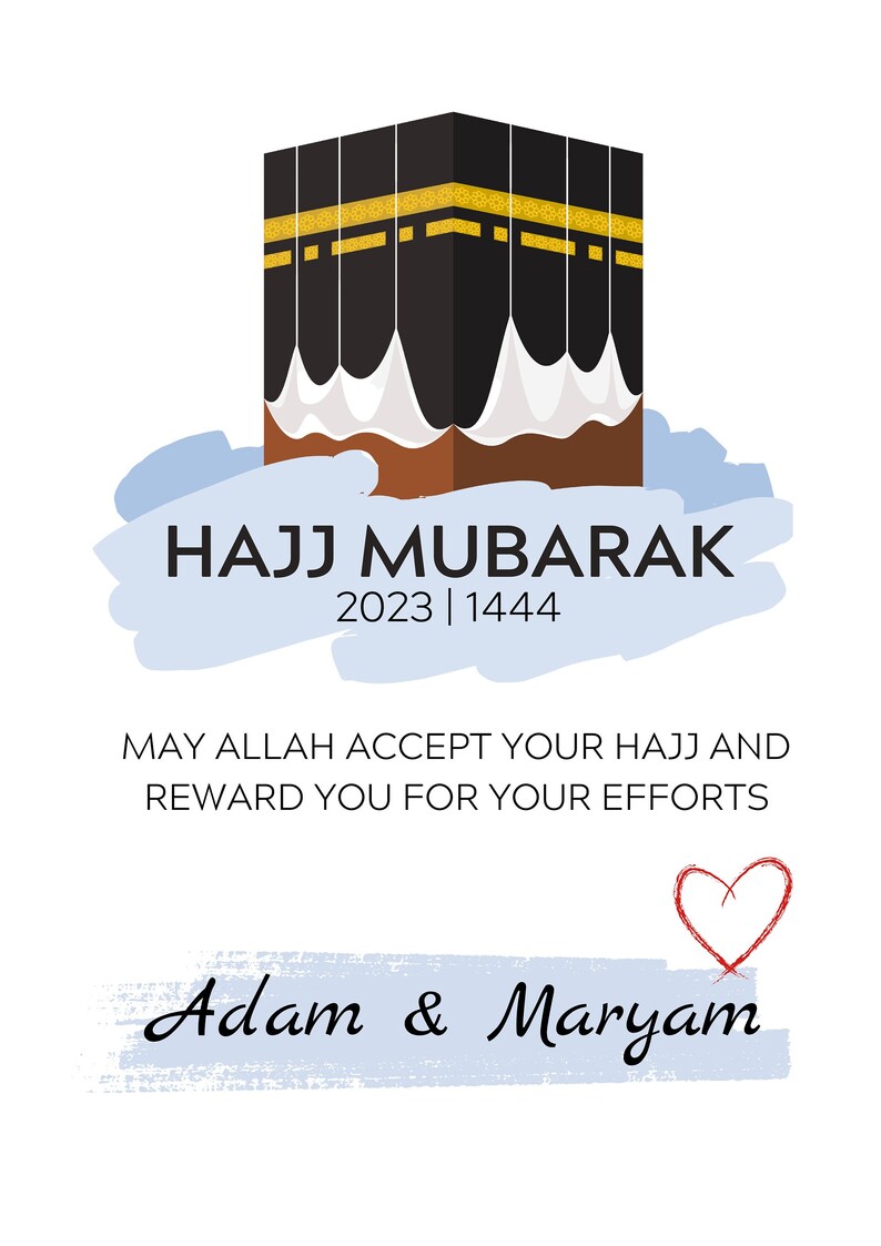 Hajj Mubarak Poster, Printable Personalised Hajj Mubarak Gift,hajj ...