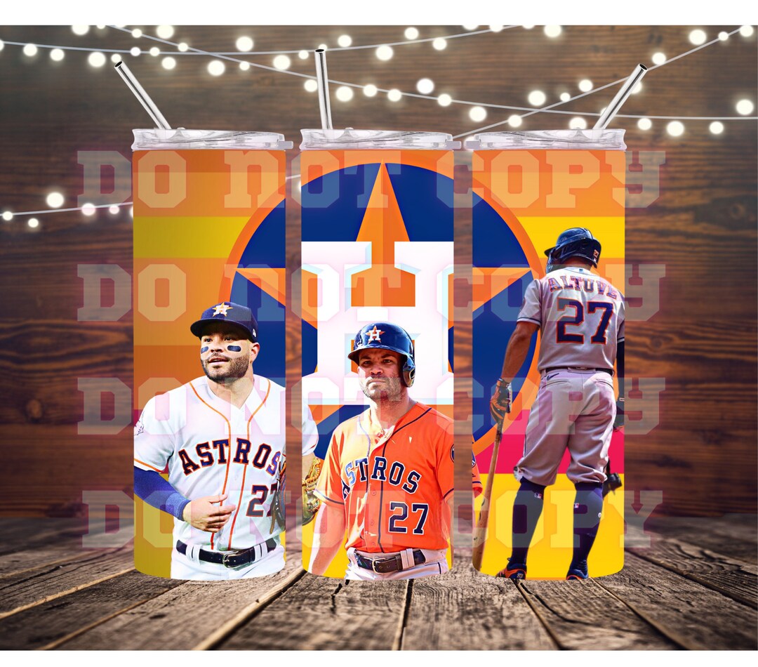 Astros, Altuve, Digital, 20oz Straight Sublimation Tumbler Wrap ...