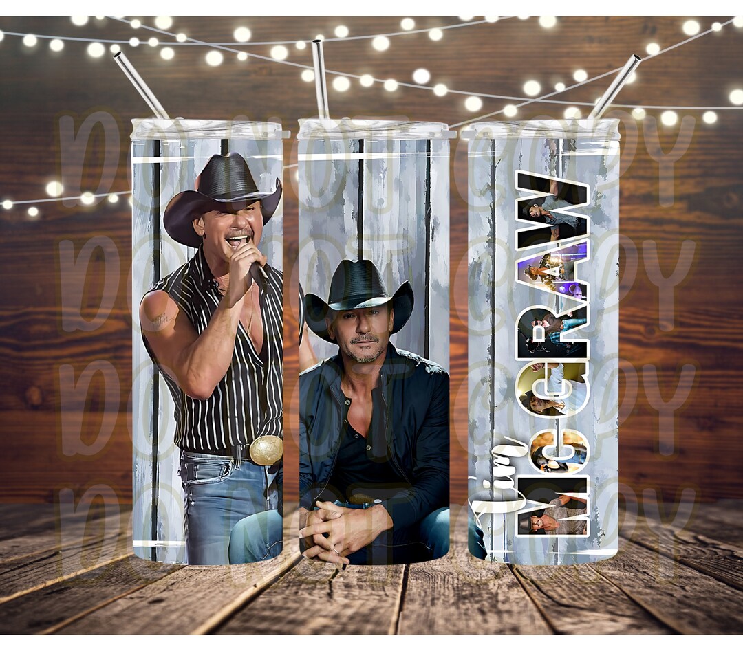 Country Music, DIGITAL, Tim, Mcgraw, 20oz Straight Sublimation Tumbler ...