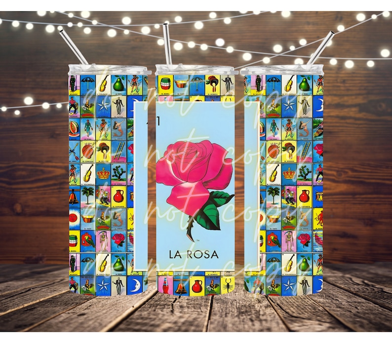 Mexican Loteria Tumbler Wrap, 20oz Straight Design, Loteria Cards ...