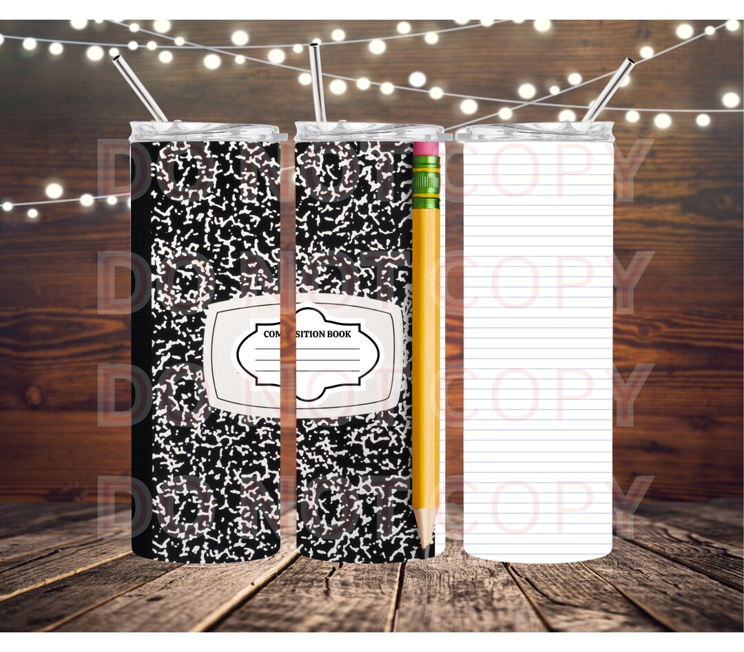 Composition Notebook Tumbler Wrap , Png Design , College, School ...
