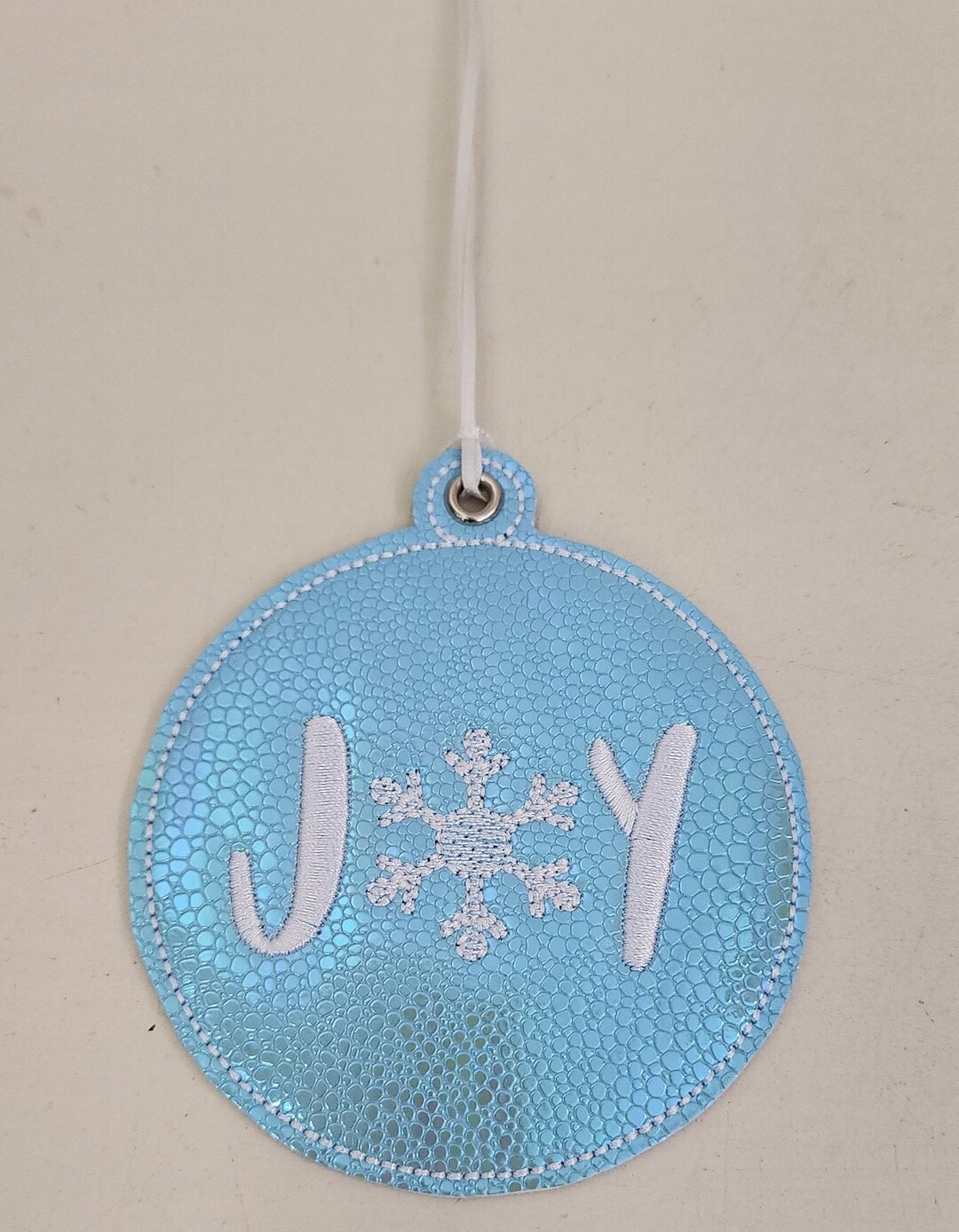 Blue & White JOY Bulb With Snowflake Christmas Ornament - Etsy