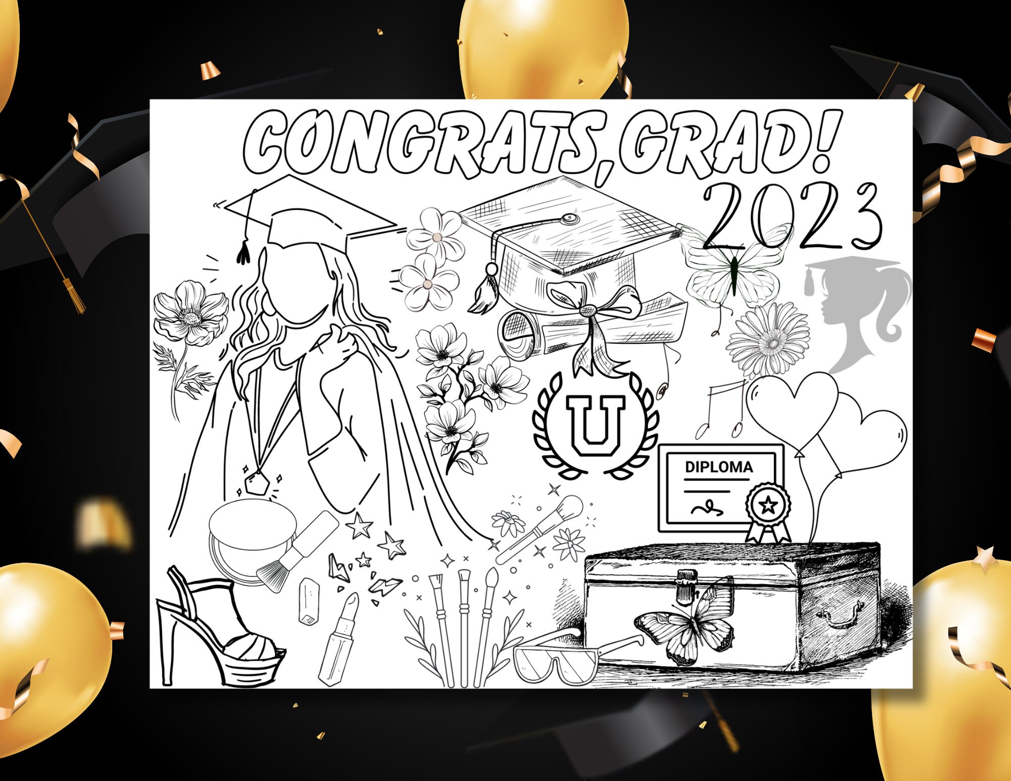 Graduation Placemat, DOWNLOAD Graduation Trunk Party Placemat ...