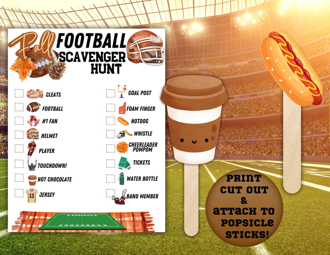 Fall Football Scavenger Hunt, DOWNLOAD, Kids Football Game, Sports Game ...