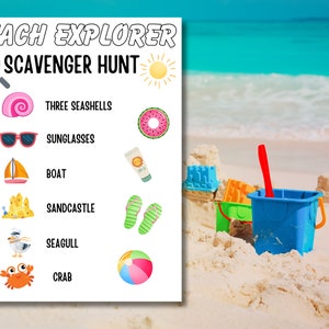 Printable BEACH Scavenger Hunt | Outdoor Scavenger Hunt Game | Editable ...