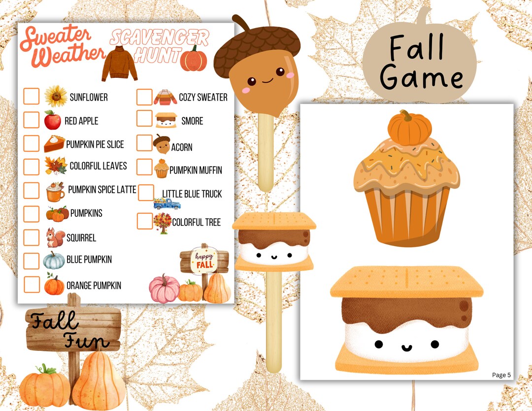 Fall Season Scavenger Hunt, Fall Activity, Sweater Weather Scavenger ...