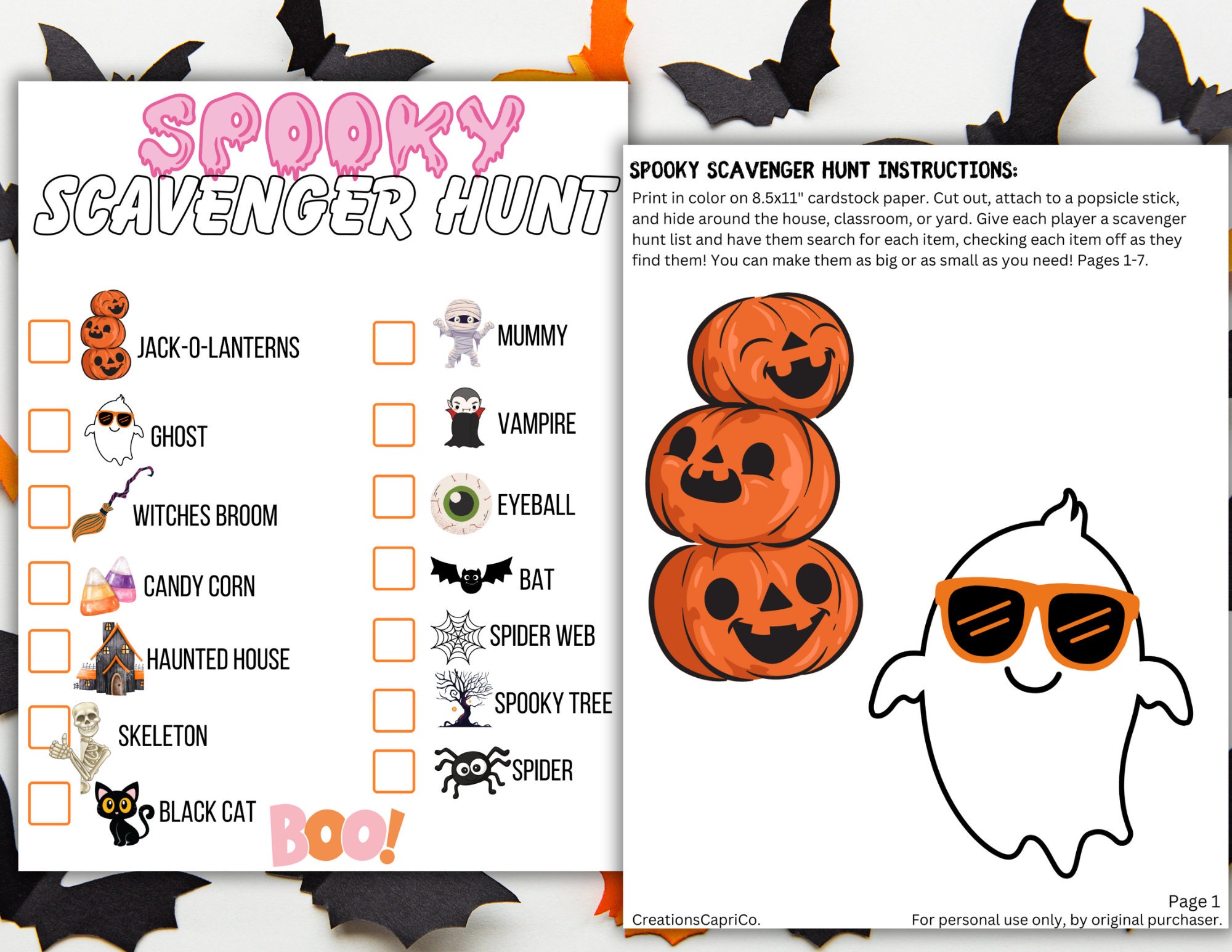 Halloween Scavenger Hunt Game, DOWNLOAD, PRINTABLE, Spooky Scavenger ...