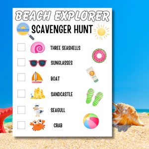 Printable BEACH Scavenger Hunt | Outdoor Scavenger Hunt Game | Editable ...