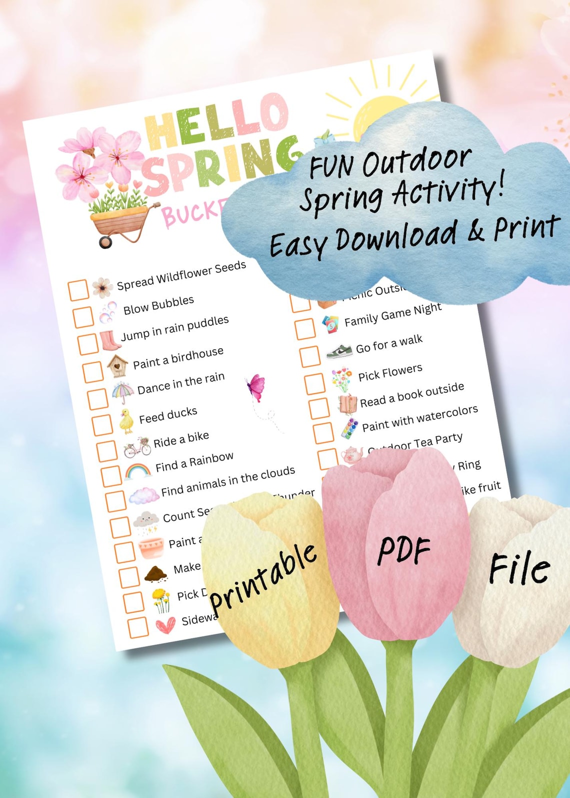 Printable SPRING Scavenger Hunt PDF | Outdoor Scavenger Hunt Game ...